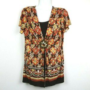 Elementz | Tops | Elementz Womens Blouse Short Sleeve Layered Beaded ...